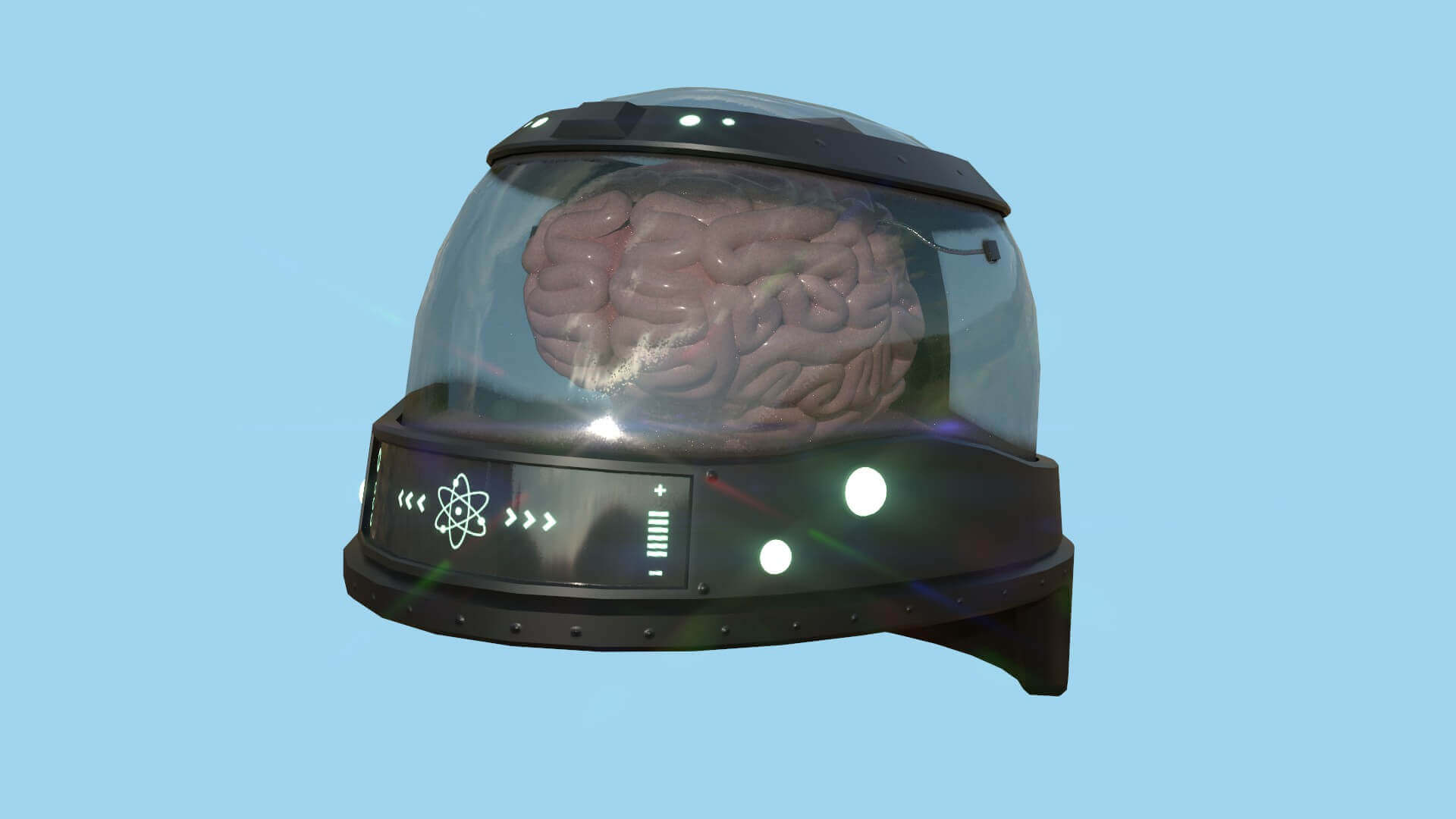 Sci-Fi Brain Helmet 03 - Black 3D Model by gsommer