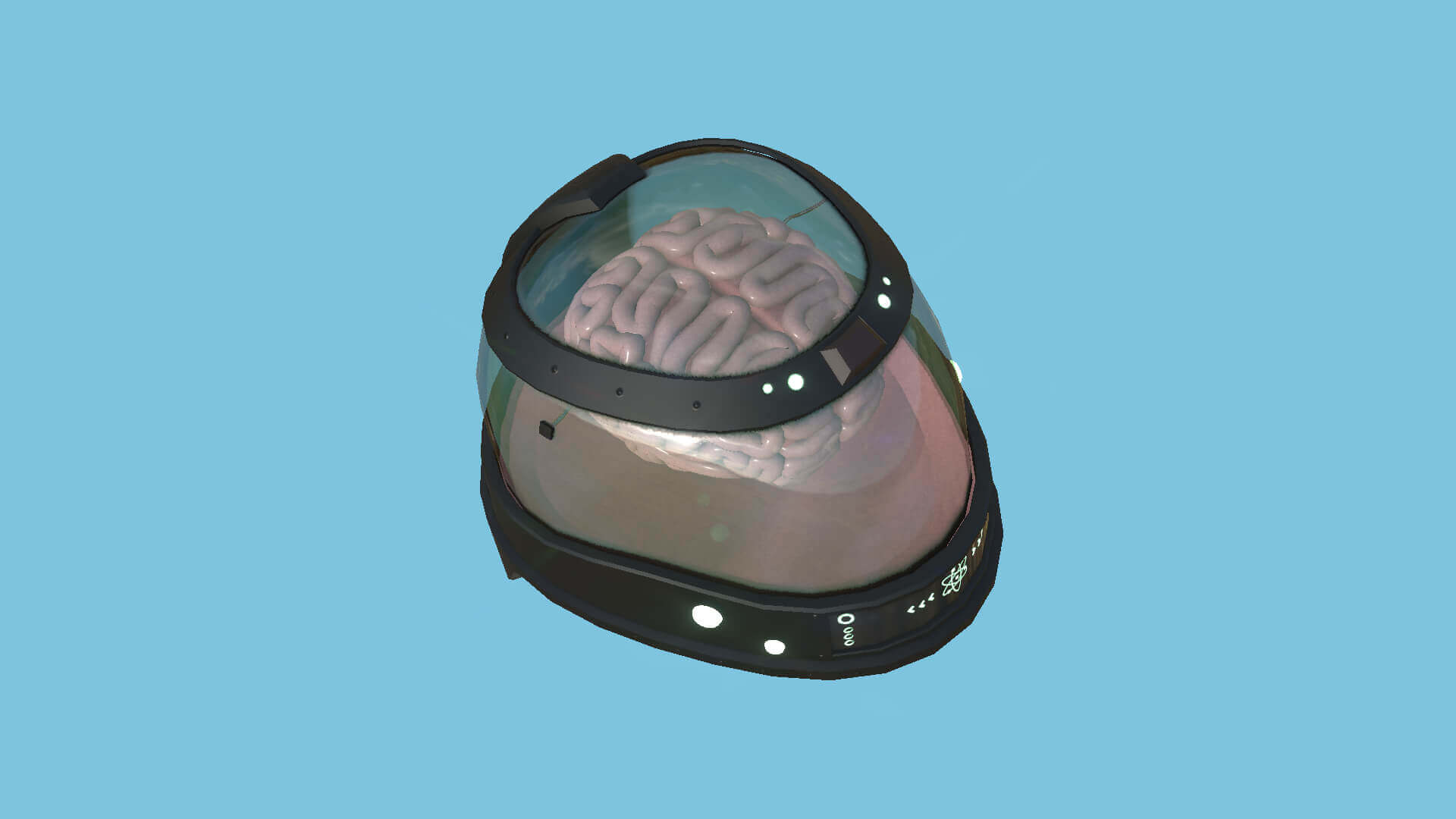 Sci-Fi Brain Helmet 03 - Black 3D Model by gsommer