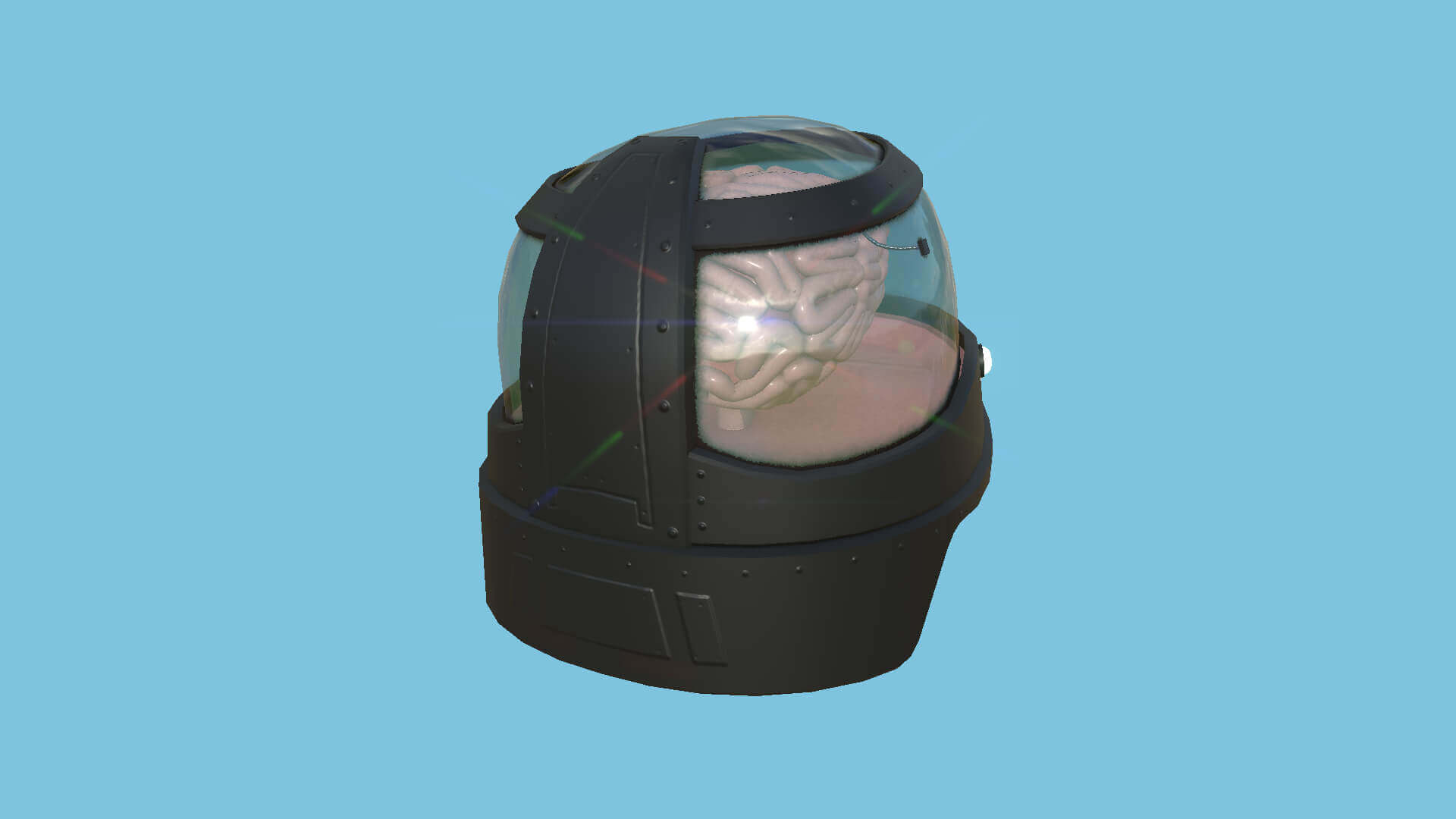 Sci-Fi Brain Helmet 03 - Black 3D Model by gsommer