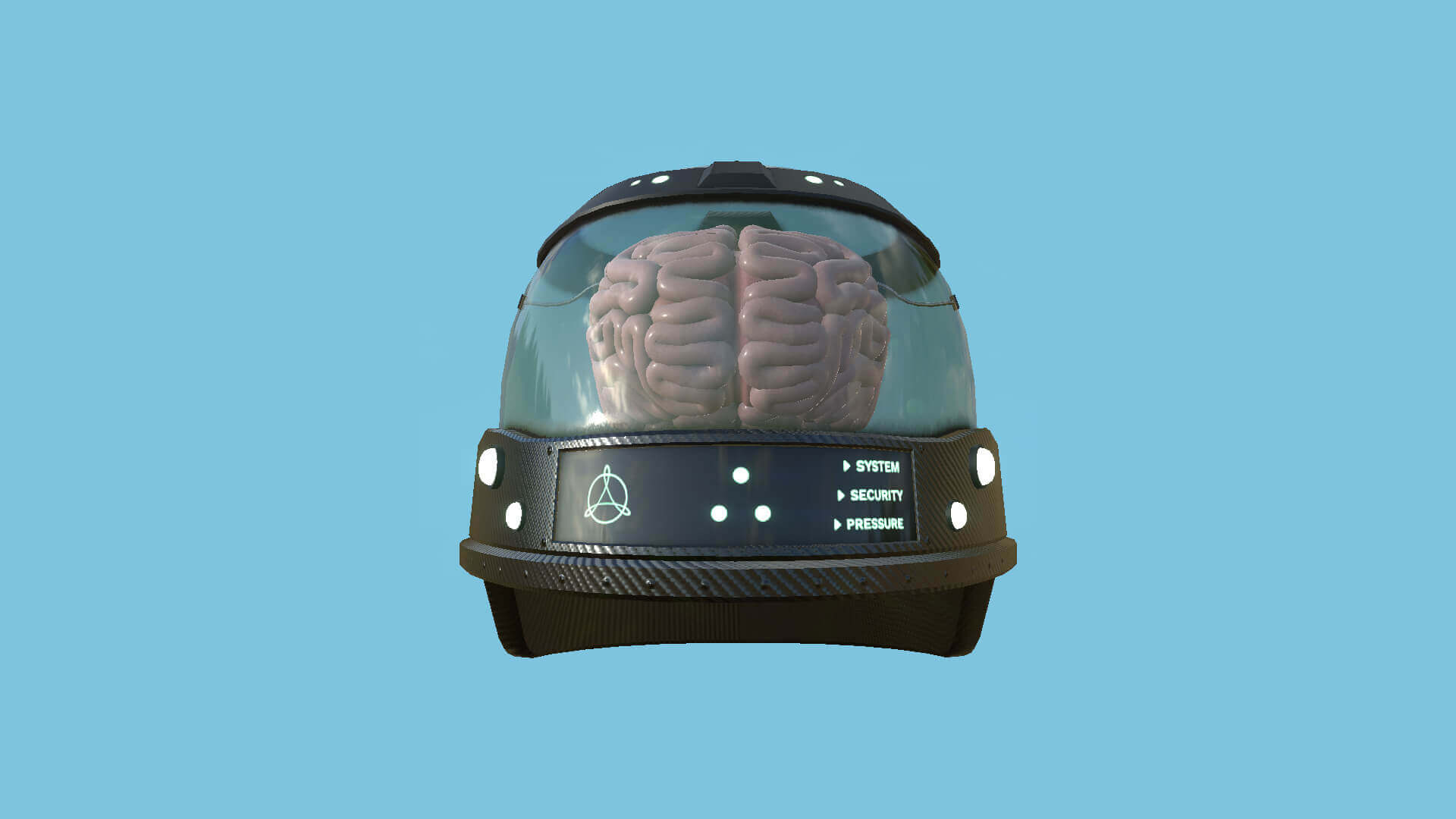 Sci-Fi Brain Helmet 05 - Carbon Fiber 3D Model by gsommer