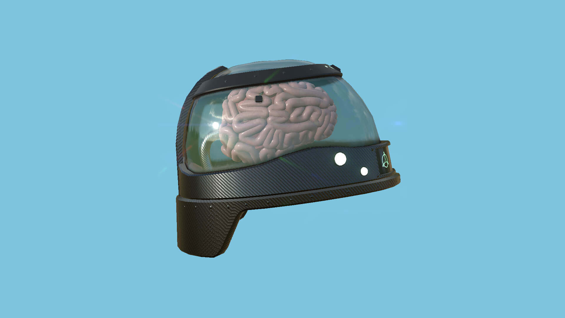 Sci-Fi Brain Helmet 05 - Carbon Fiber 3D Model by gsommer