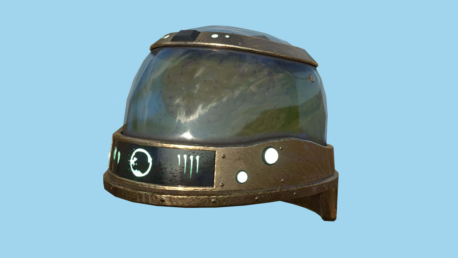 Sci-Fi Brain Helmet 06 - Bronze Dirt 3D Model by gsommer