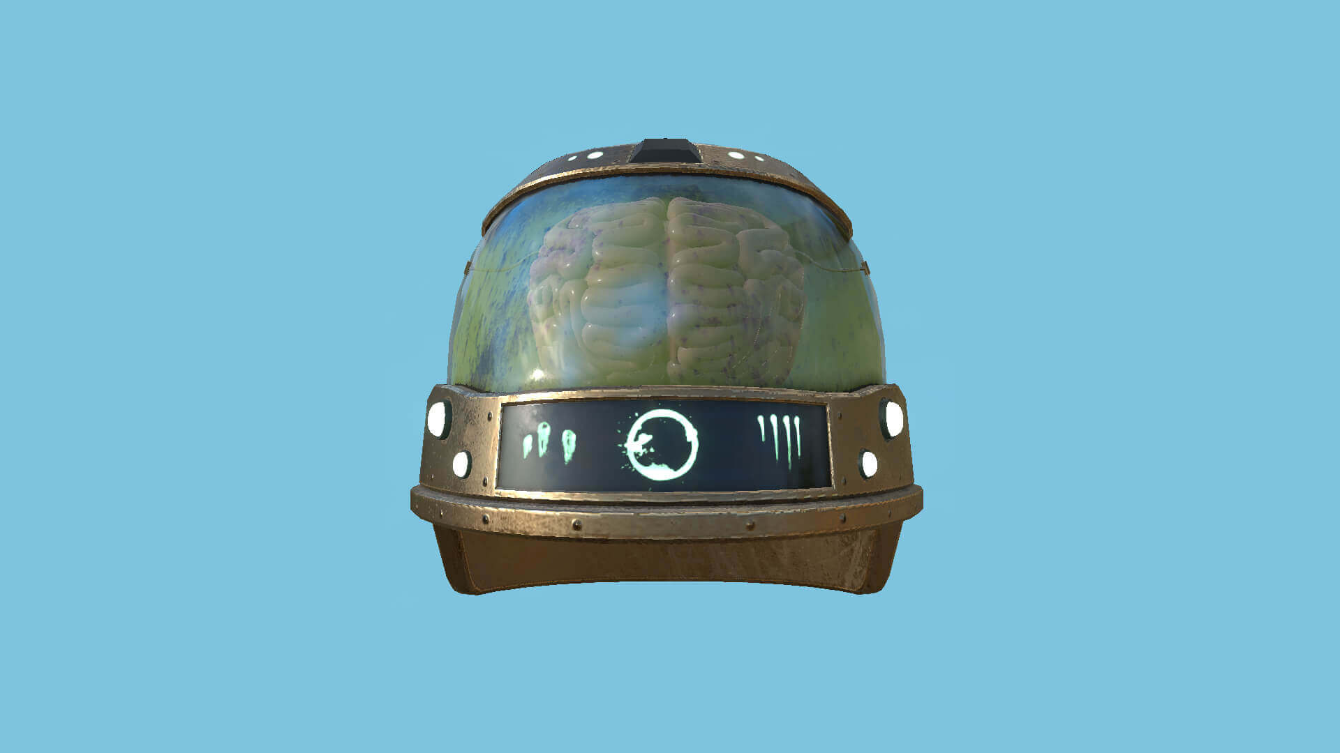 Sci-Fi Brain Helmet 06 - Bronze Dirt 3D Model by gsommer