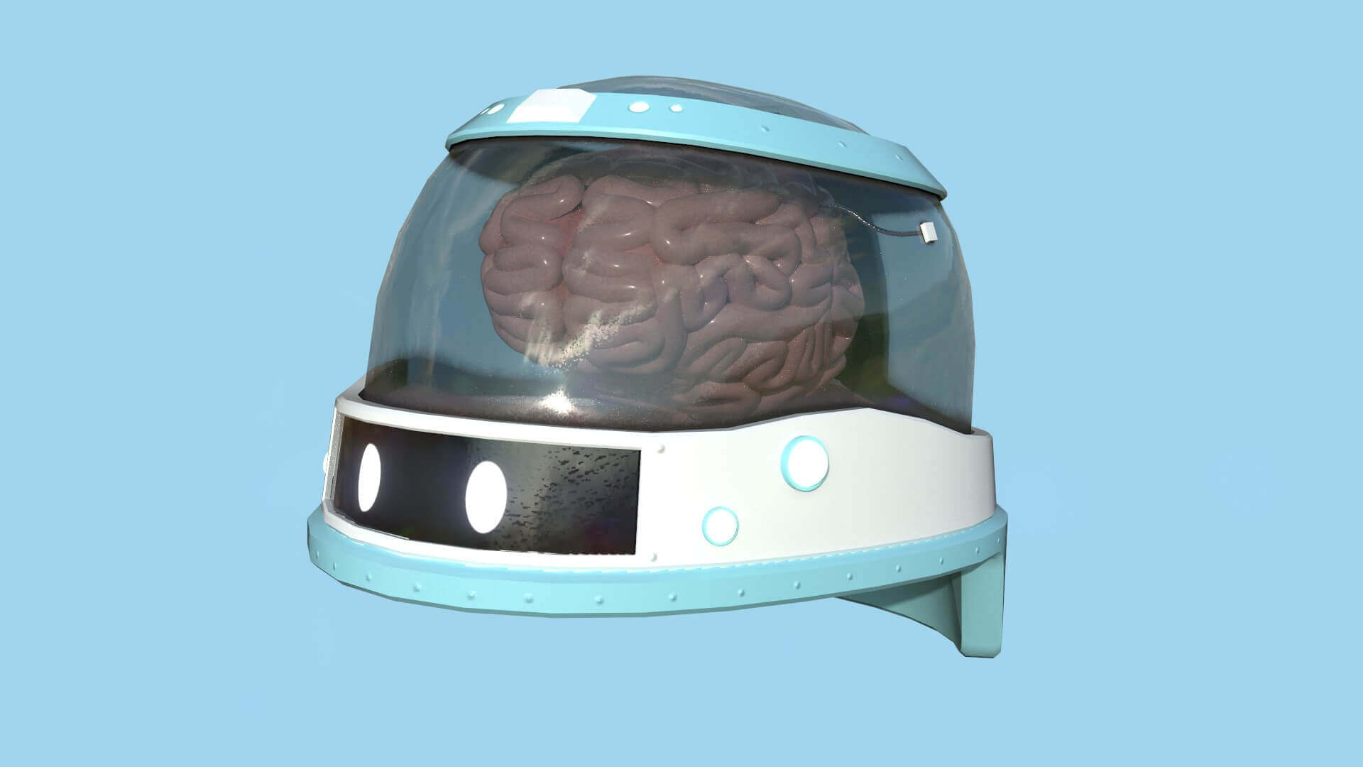 Sci-Fi Brain Helmet 08 - Faces 3D Model by gsommer