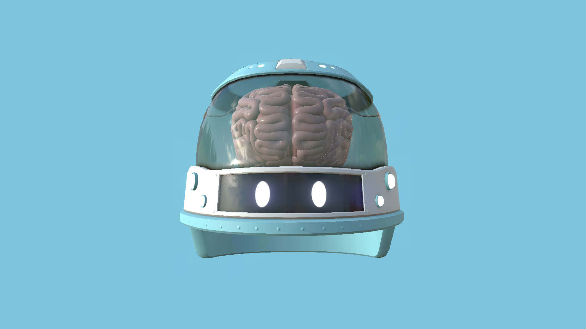 Sci-Fi Brain Helmet 08 - Faces 3D Model by gsommer