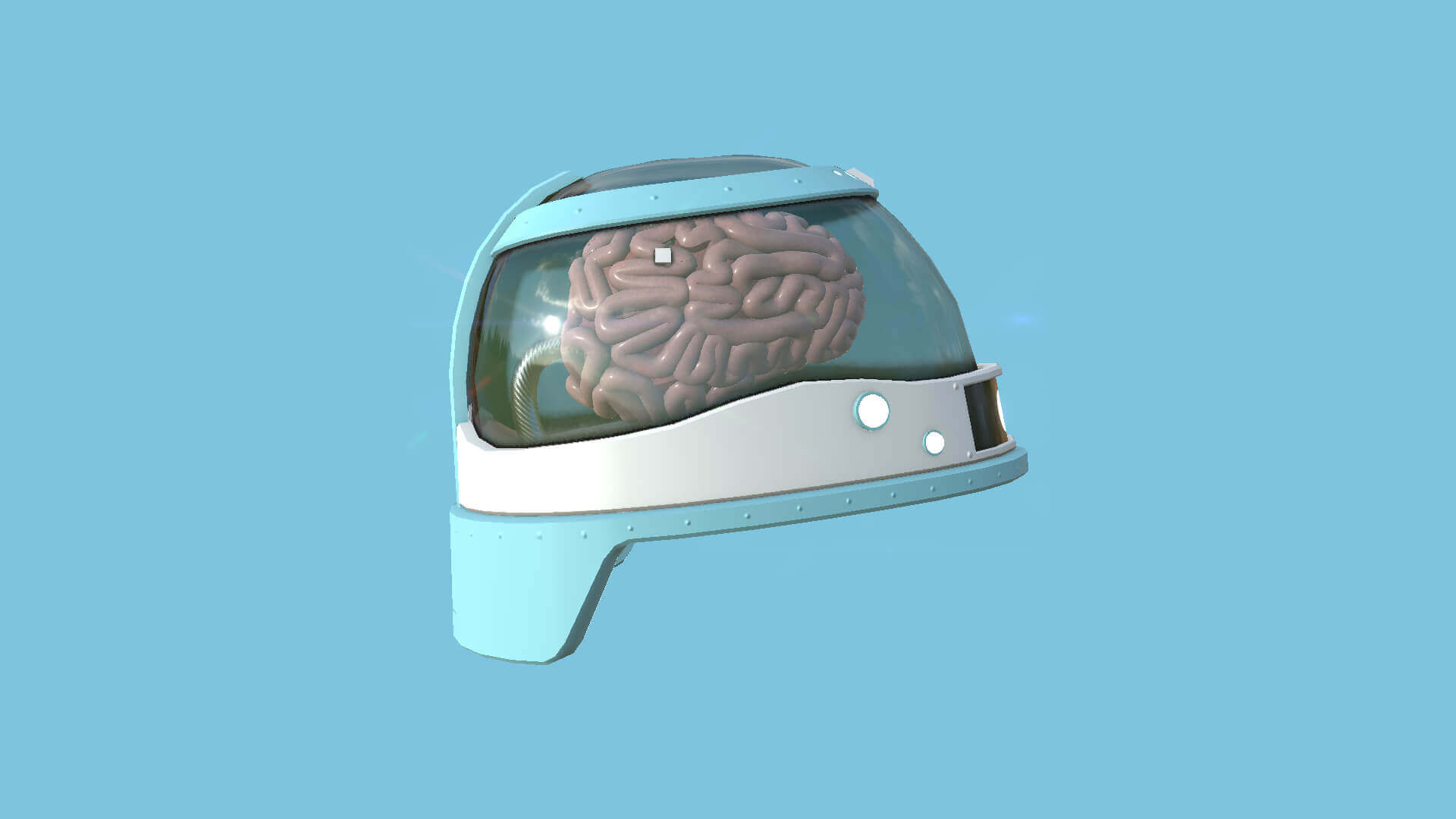 Sci-Fi Brain Helmet 08 - Faces 3D Model by gsommer