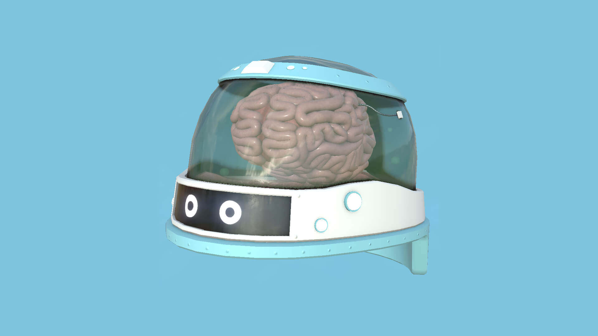 Sci-Fi Brain Helmet 08 - Faces 3D Model by gsommer