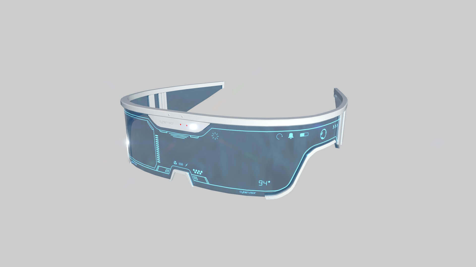 Sci-Fi Glasses Visor Model A 04 - White and Blue by gsommer