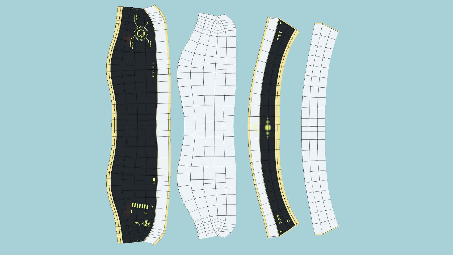 Sci-Fi Glasses Visor Model B 04 - White and Gold by gsommer