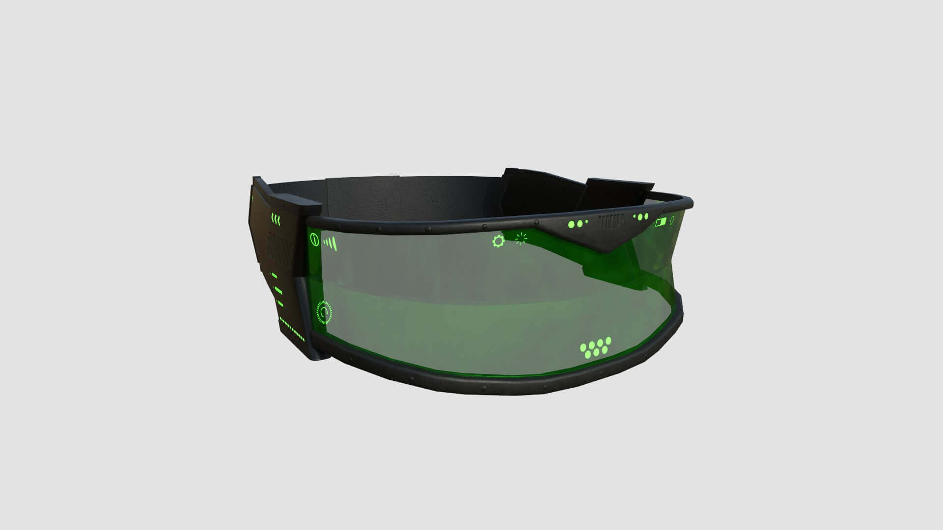 Sci-Fi Glasses Visor Model C 08 - Black and Green by gsommer