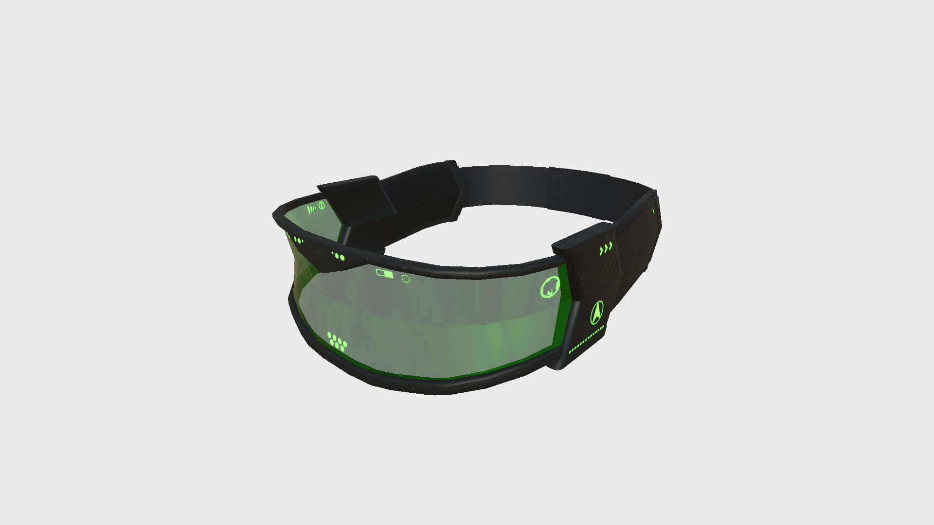 Sci-Fi Glasses Visor Model C 08 - Black and Green by gsommer