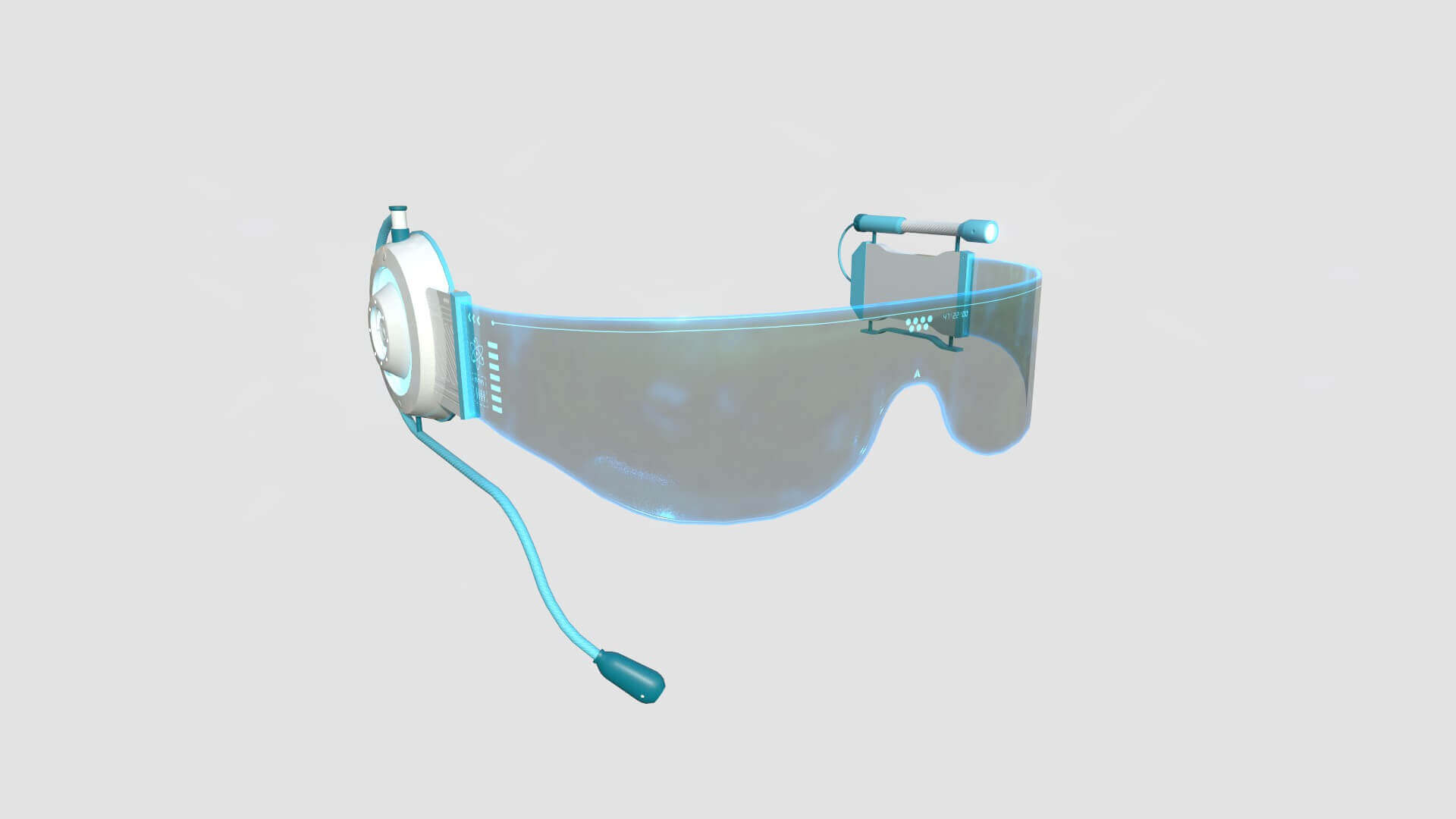 Sci-Fi Glasses Visor Model D 01 - Blue and White by gsommer