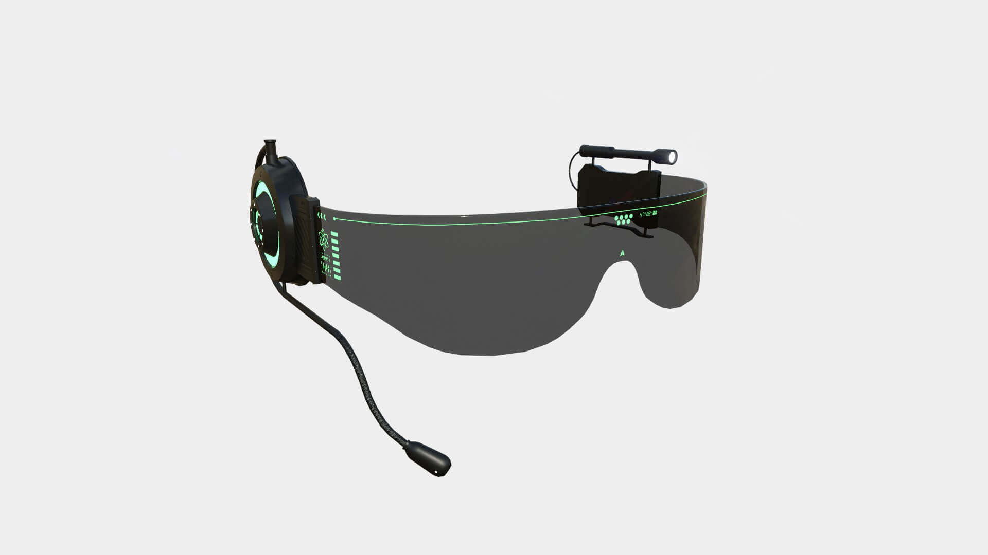 Sci-Fi Glasses Visor Model D 02 - Black and Green by gsommer