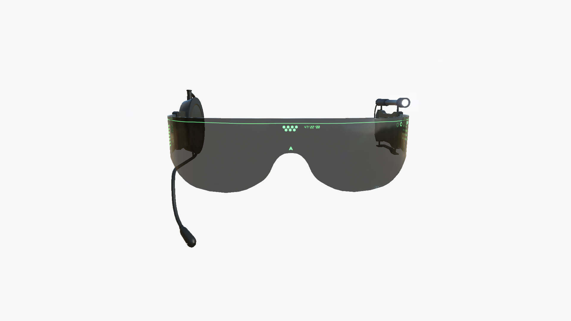 Sci-Fi Glasses Visor Model D 02 - Black and Green by gsommer