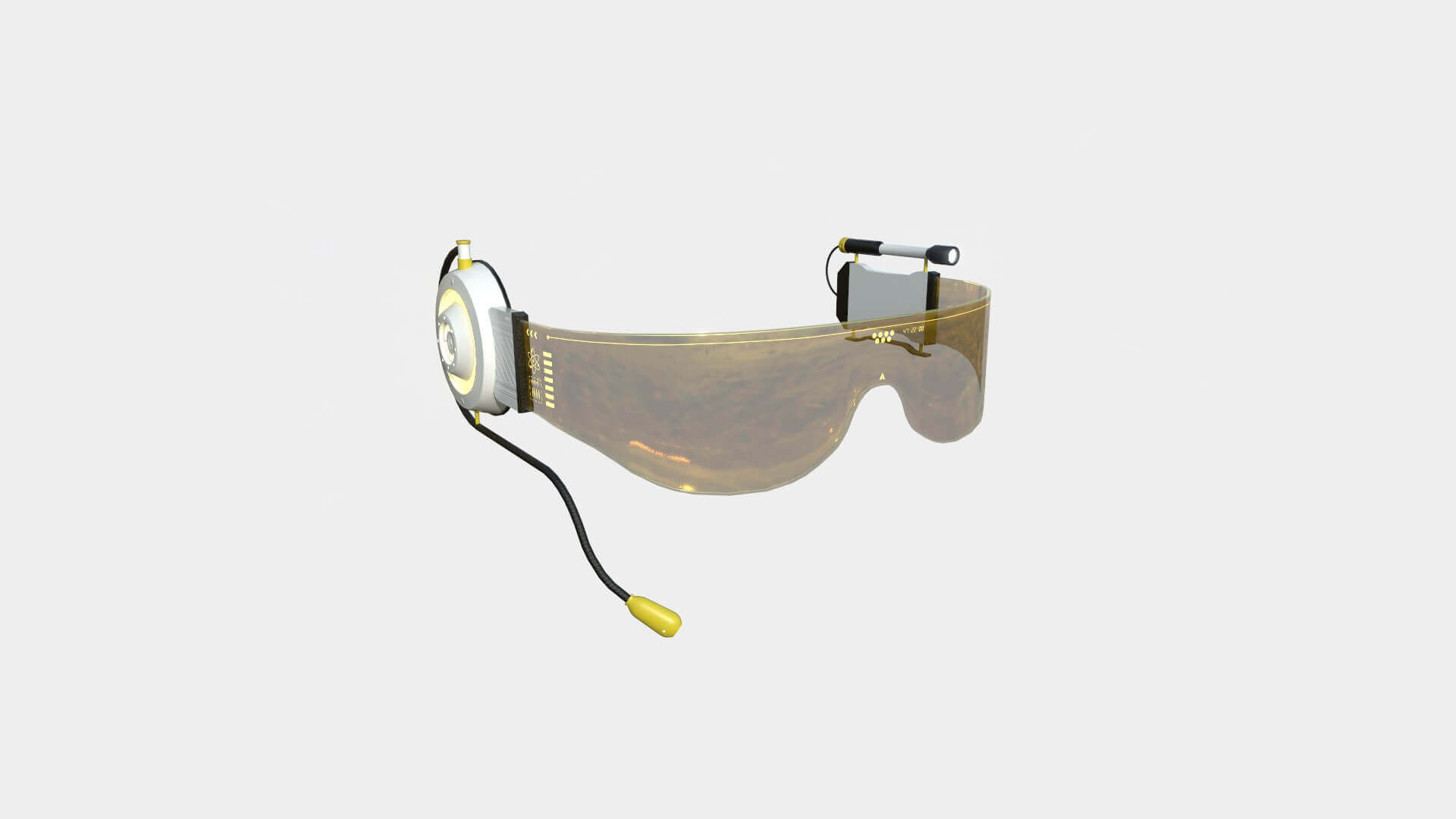 Sci-Fi Glasses Visor Model D 07 - White and Gold by gsommer