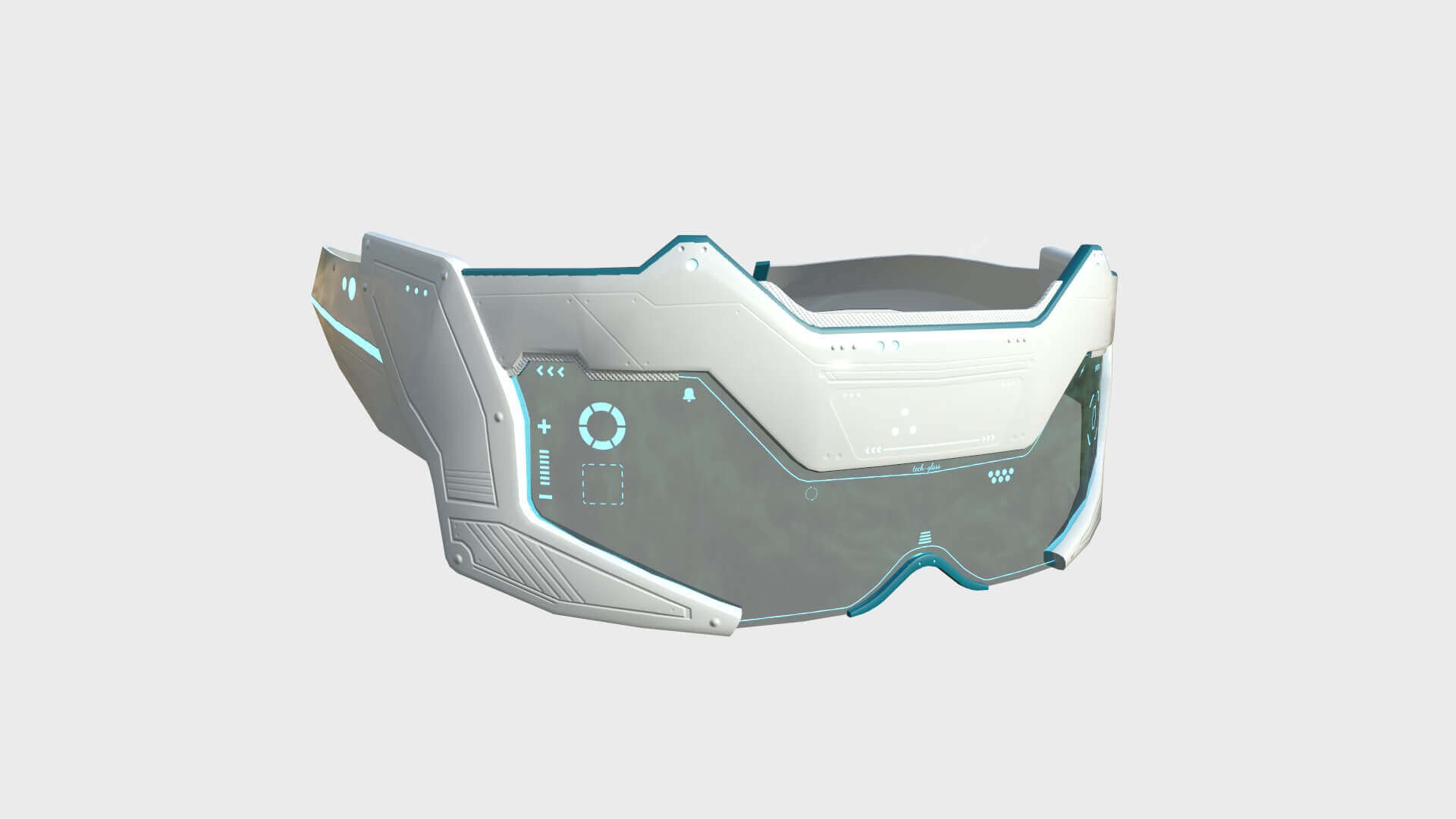 Sci-Fi Glasses Visor Model F 01 - White and Blue by gsommer