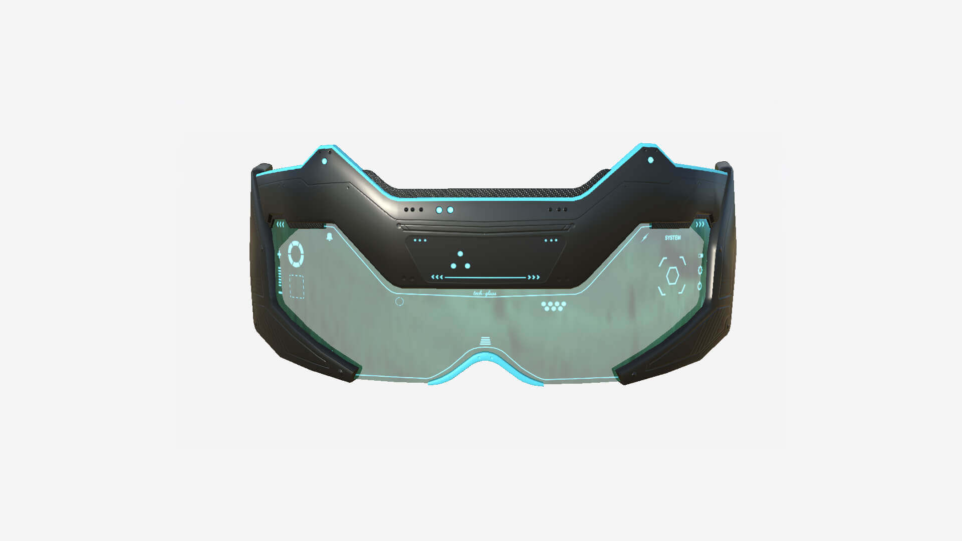 Sci-Fi Glasses Visor Model F 02 - Black and Blue by gsommer