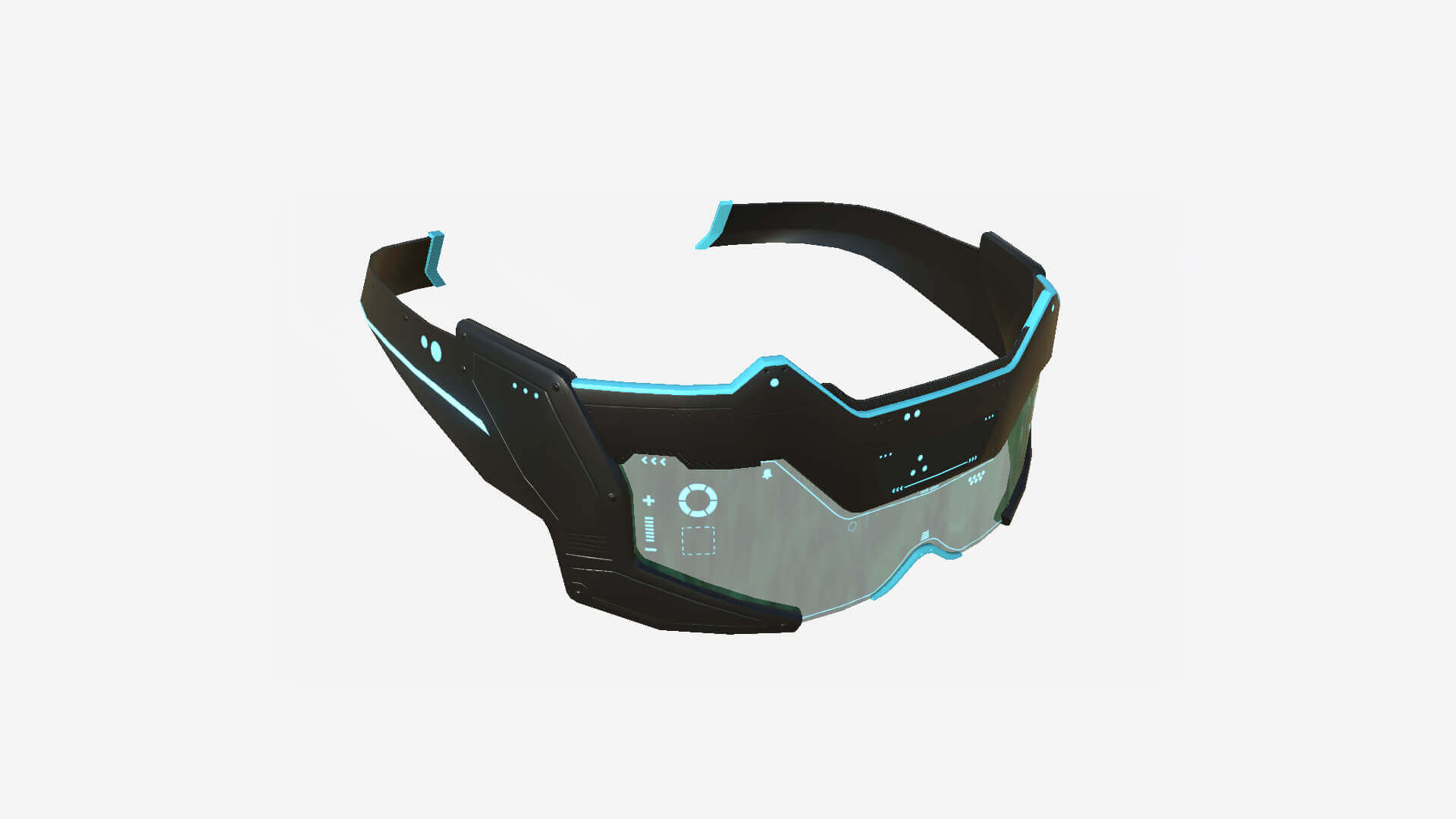 Sci-Fi Glasses Visor Model F 02 - Black and Blue by gsommer