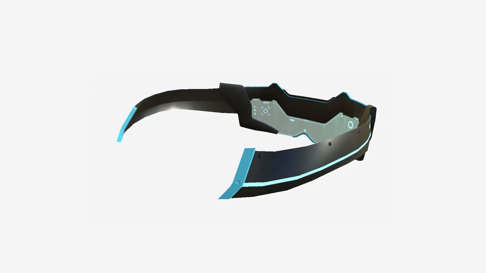 Sci-Fi Glasses Visor Model F 02 - Black and Blue by gsommer