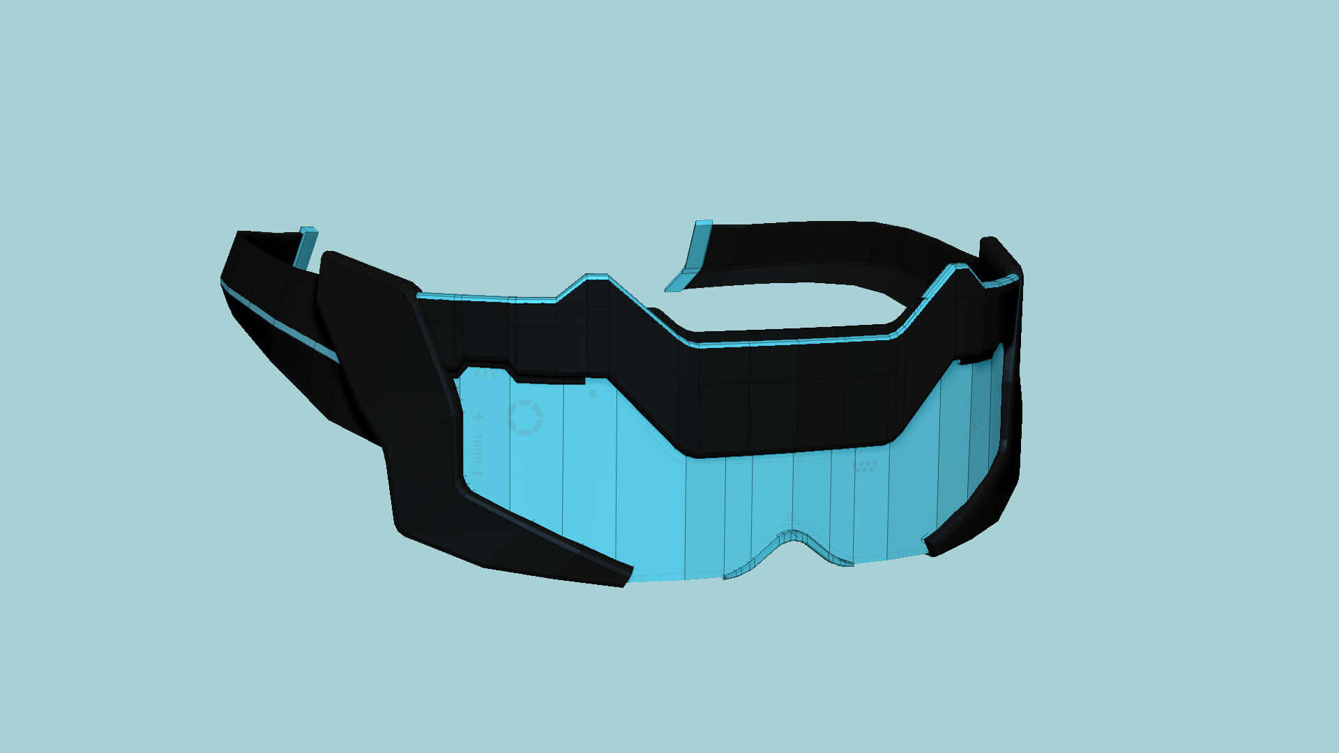 Sci-Fi Glasses Visor Model F 02 - Black and Blue by gsommer