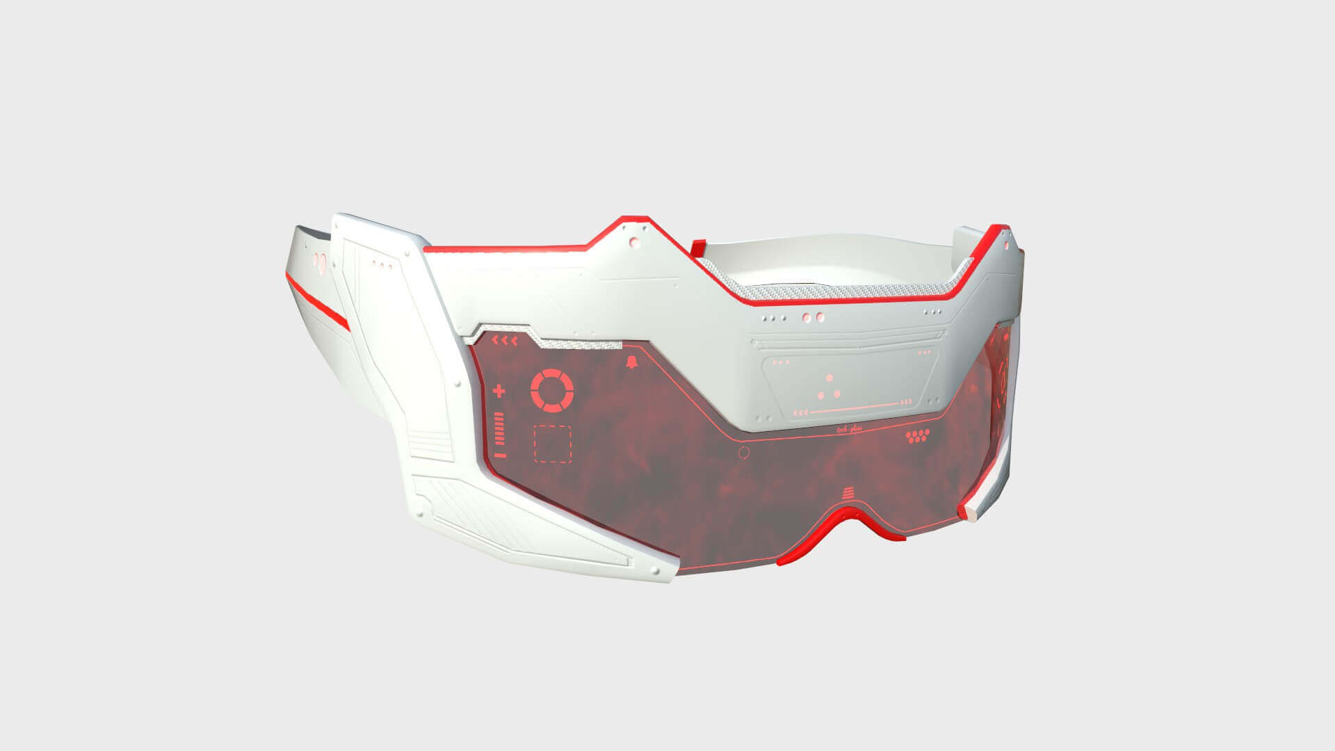 Sci-Fi Glasses Visor Model F 04 - White and Red by gsommer