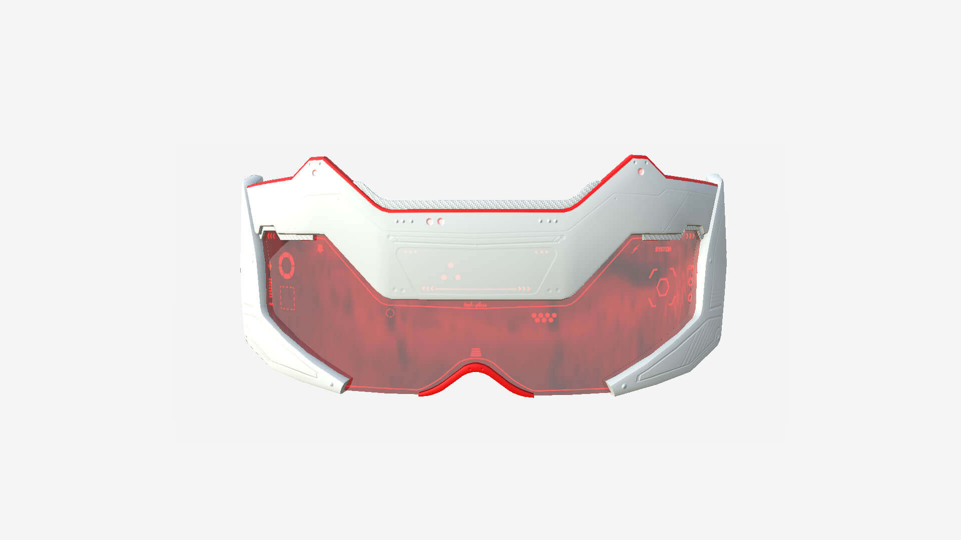 Sci-Fi Glasses Visor Model F 04 - White and Red by gsommer
