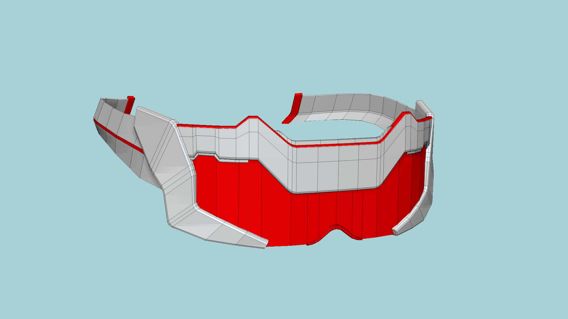 Sci-Fi Glasses Visor Model F 04 - White and Red by gsommer