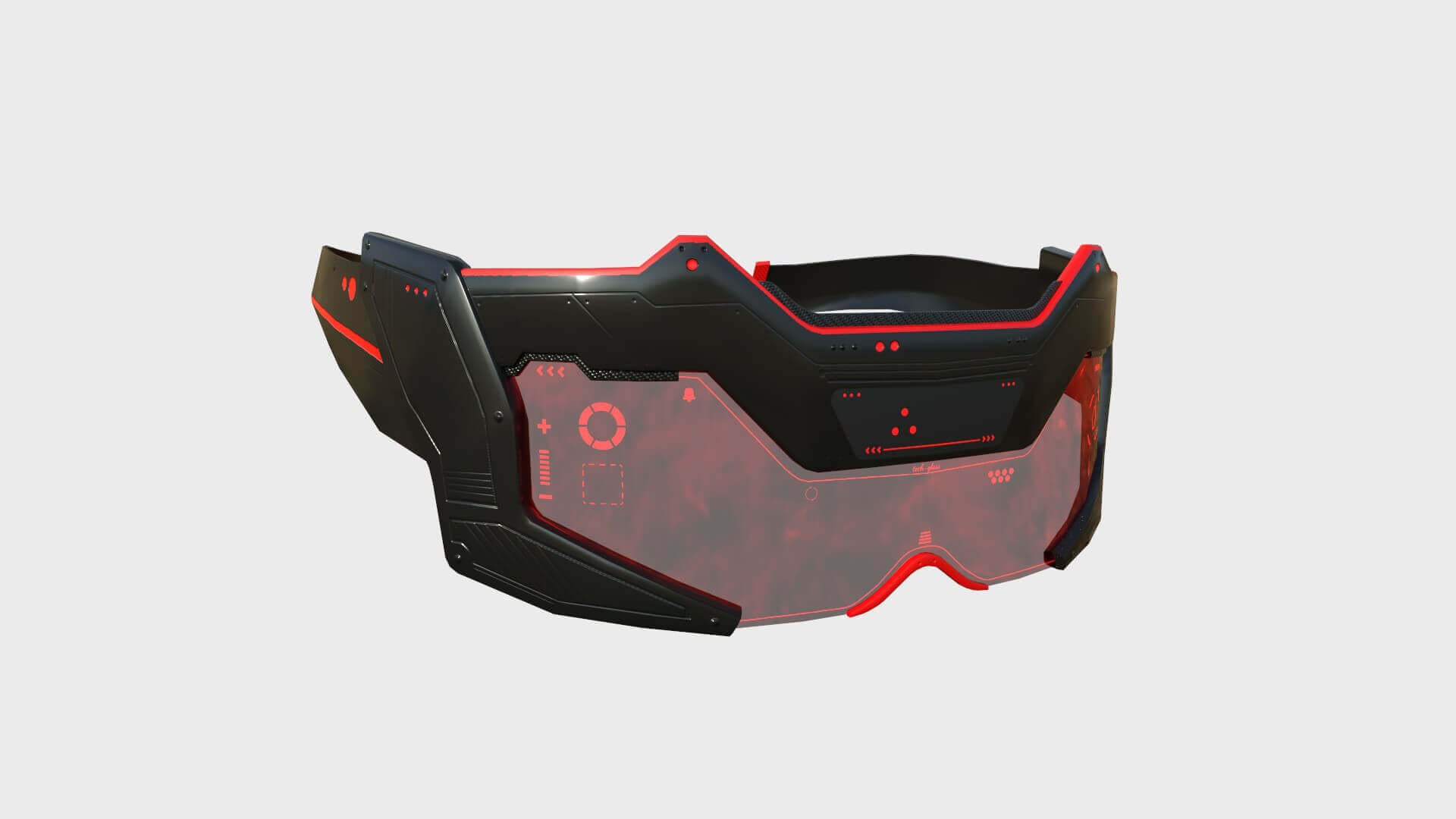 Sci-Fi Glasses Visor Model F 05 - Black and Red by gsommer