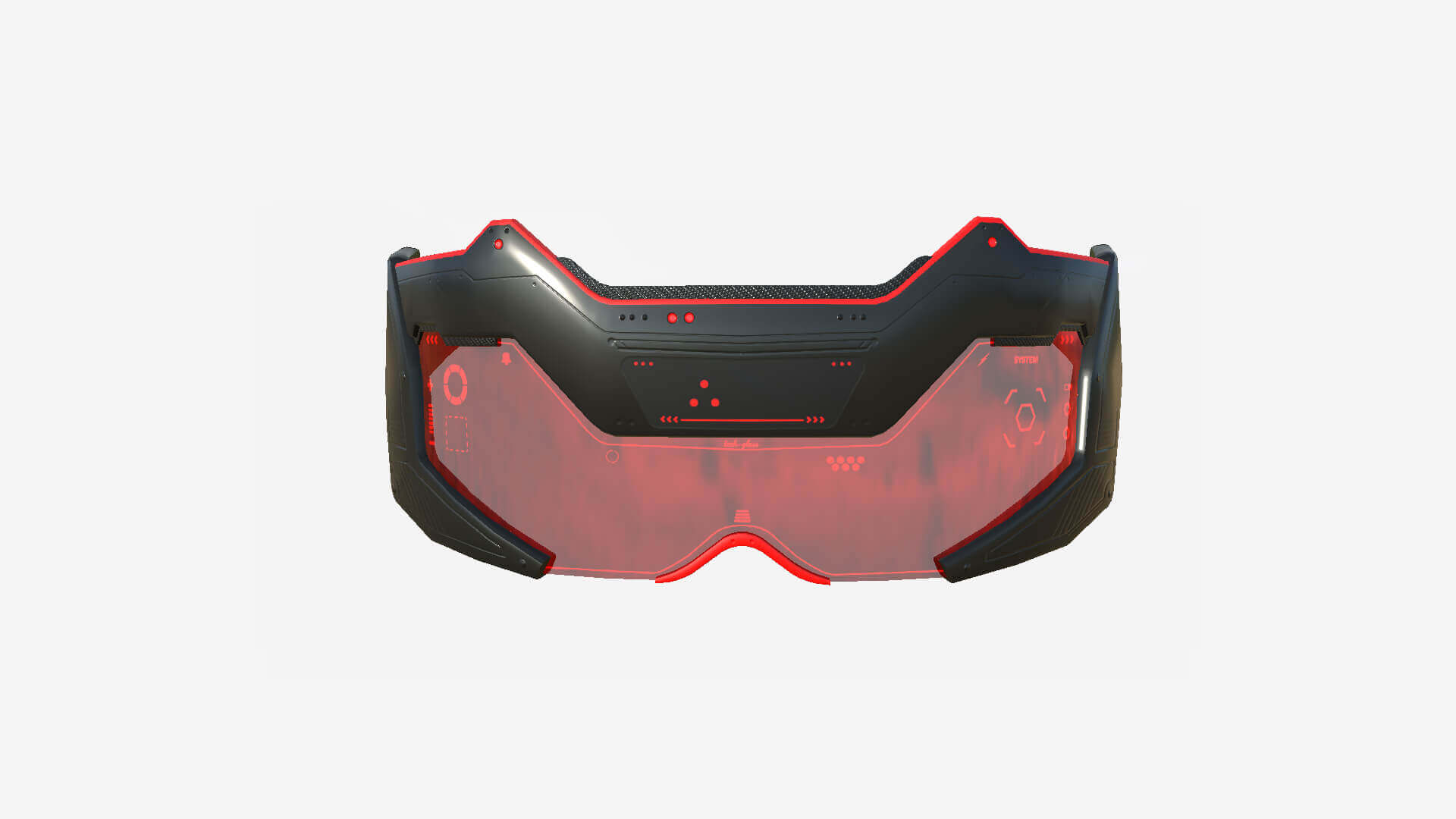 Sci-Fi Glasses Visor Model F 05 - Black and Red by gsommer