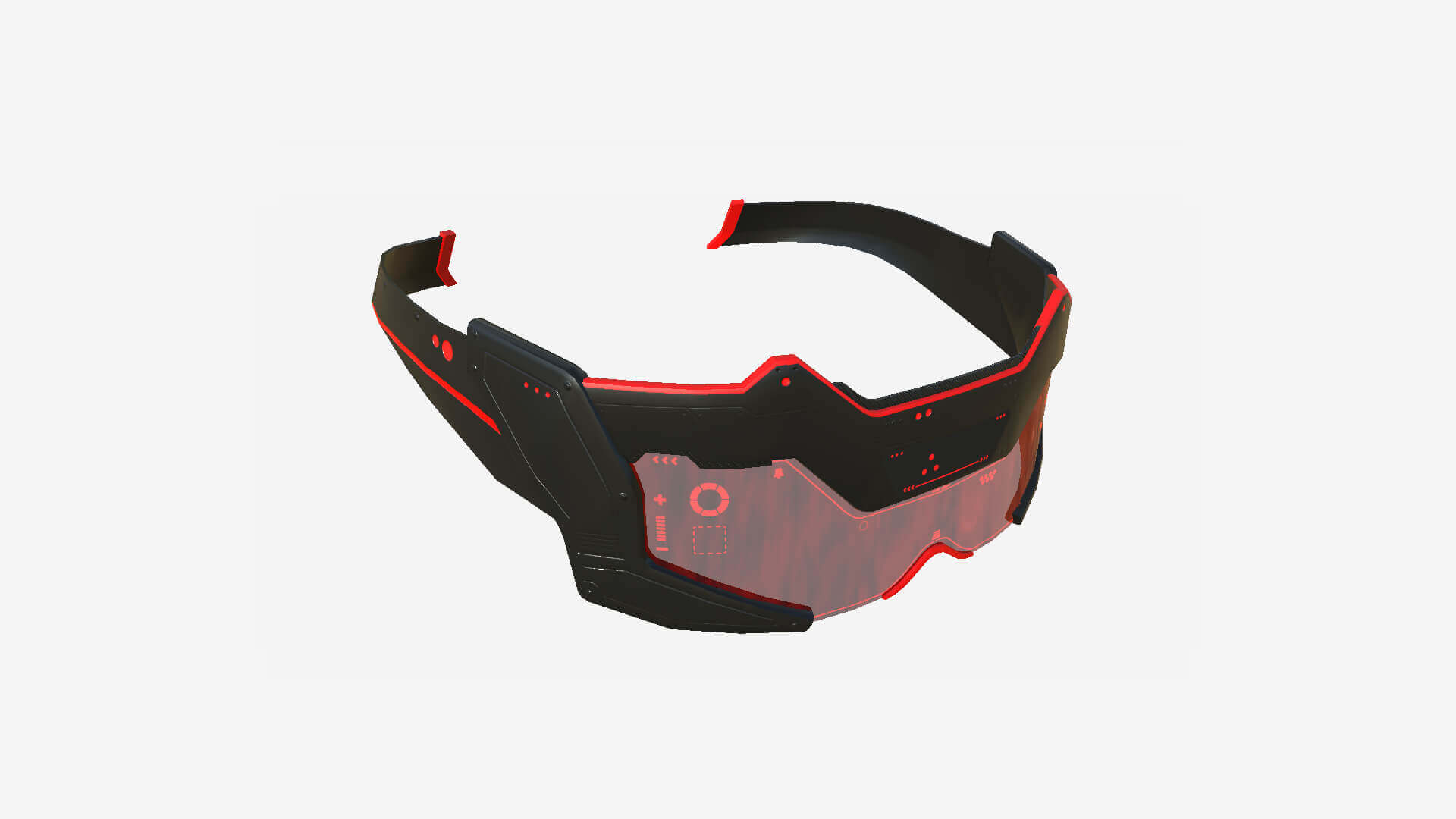 Sci-Fi Glasses Visor Model F 05 - Black and Red by gsommer