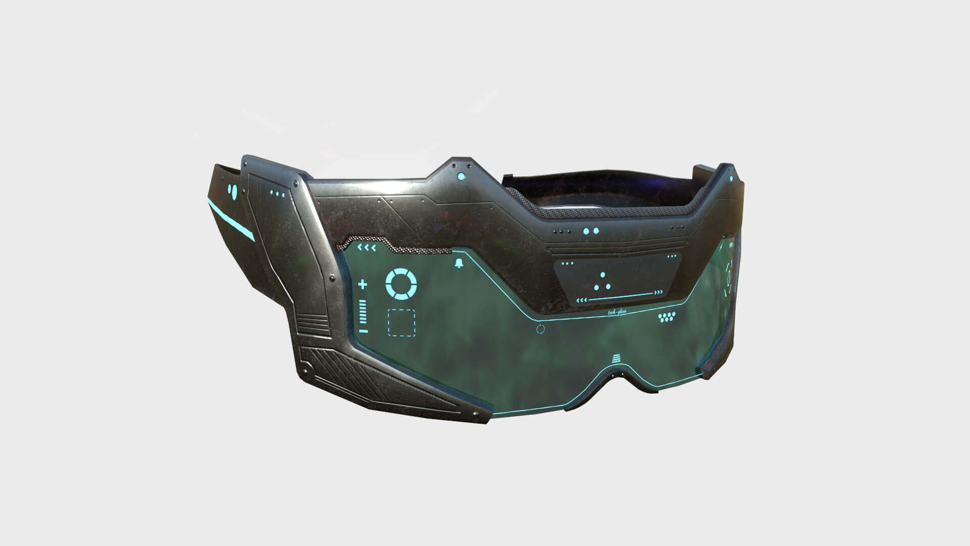 Sci-Fi Glasses Visor Model F 06 - Dark Steel by gsommer