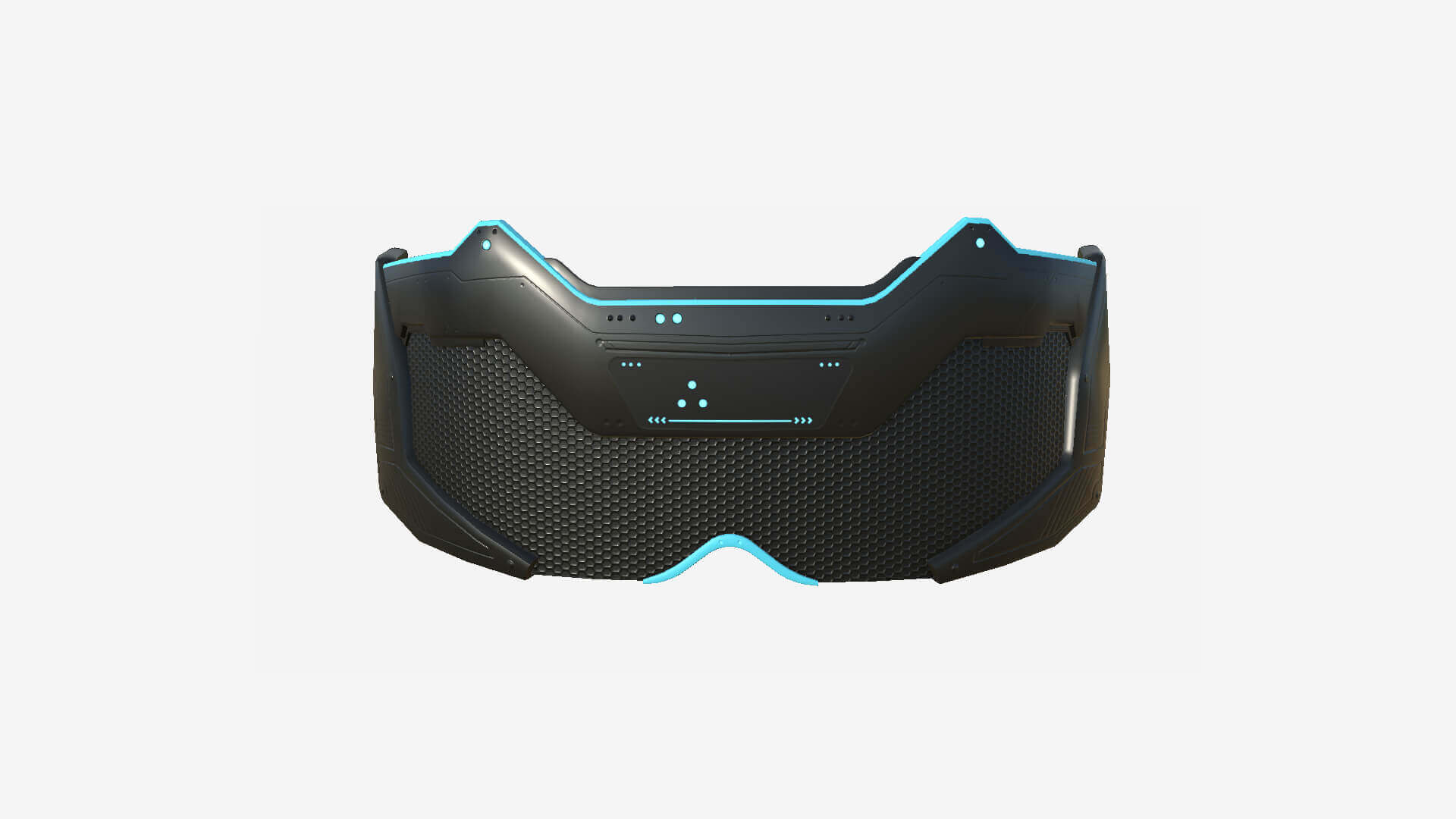 Sci-Fi Glasses Visor Model F 07 - Black Grid by gsommer