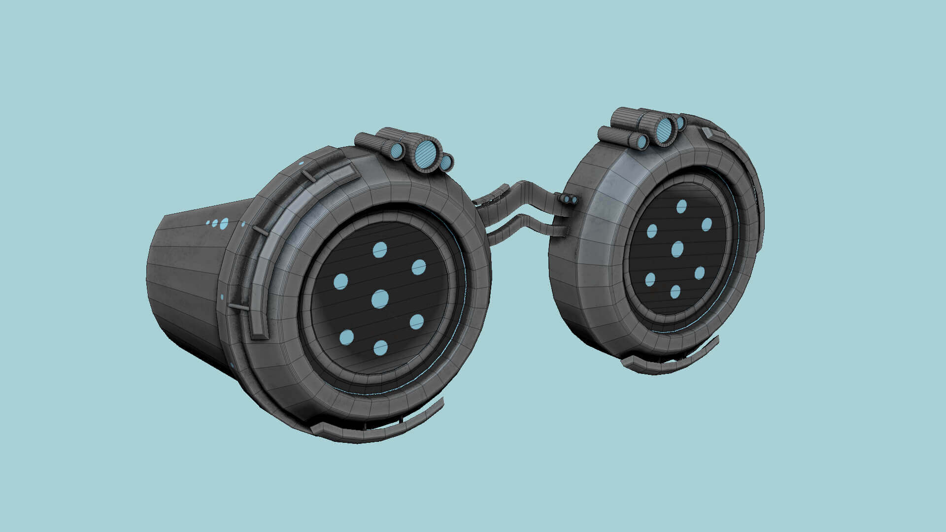 Sci-Fi Glasses Visor Model G 01 - Dark Steel by gsommer