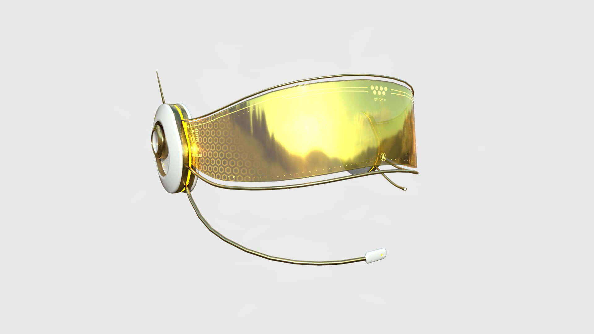 Sci-Fi Glasses Visor Model H 06 - White and Gold by gsommer