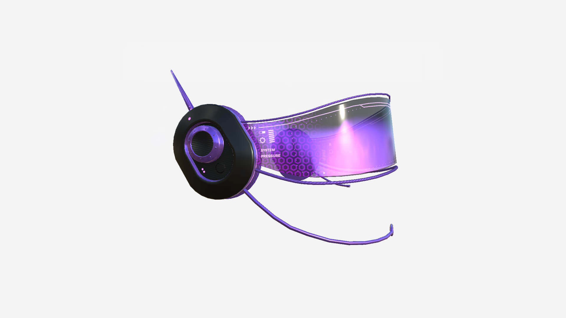 Sci-Fi Glasses Visor Model H 10 - Black and Purple by gsommer