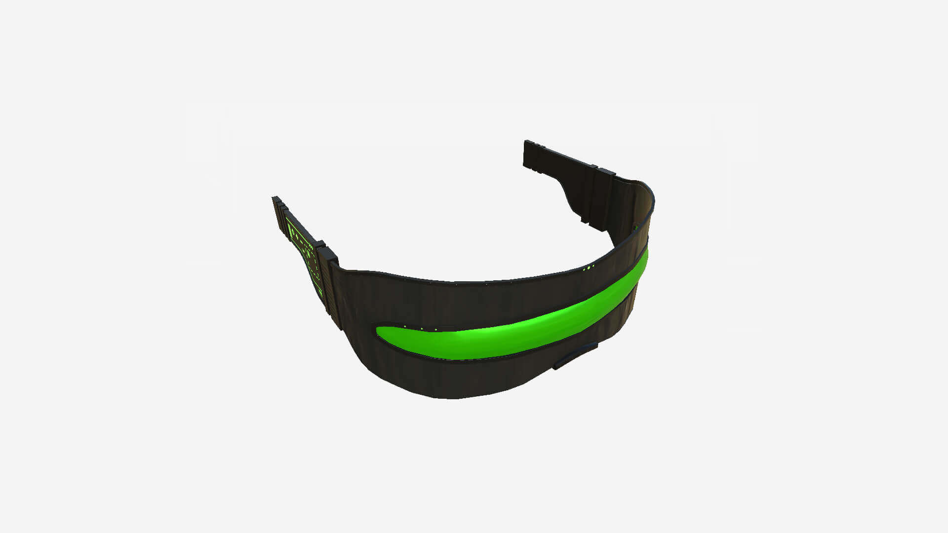Sci-Fi Glasses Visor Model I 05 - Black and Green - 3D Model by gsommer
