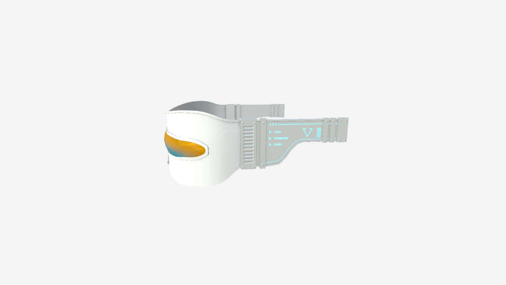Sci-Fi Glasses Visor Model I 08 - White and Blue Gold by gsommer