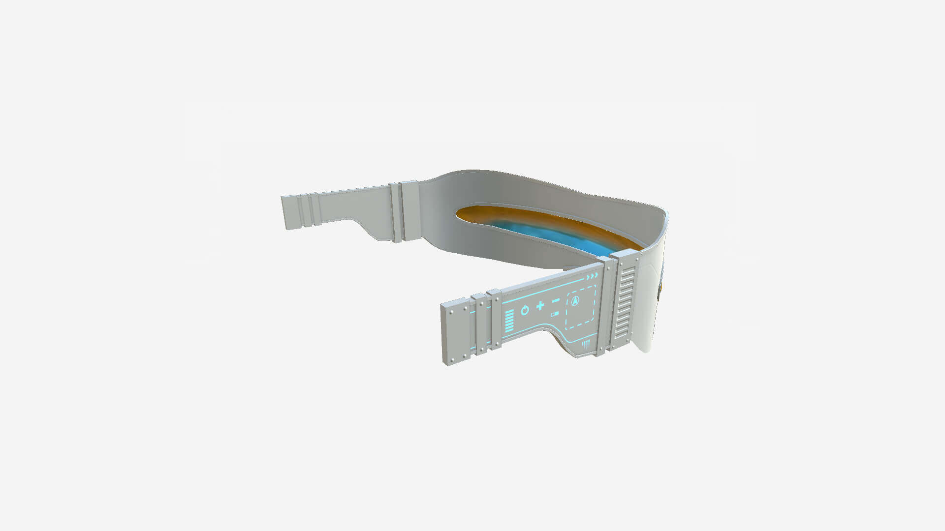Sci-Fi Glasses Visor Model I 08 - White and Blue Gold by gsommer