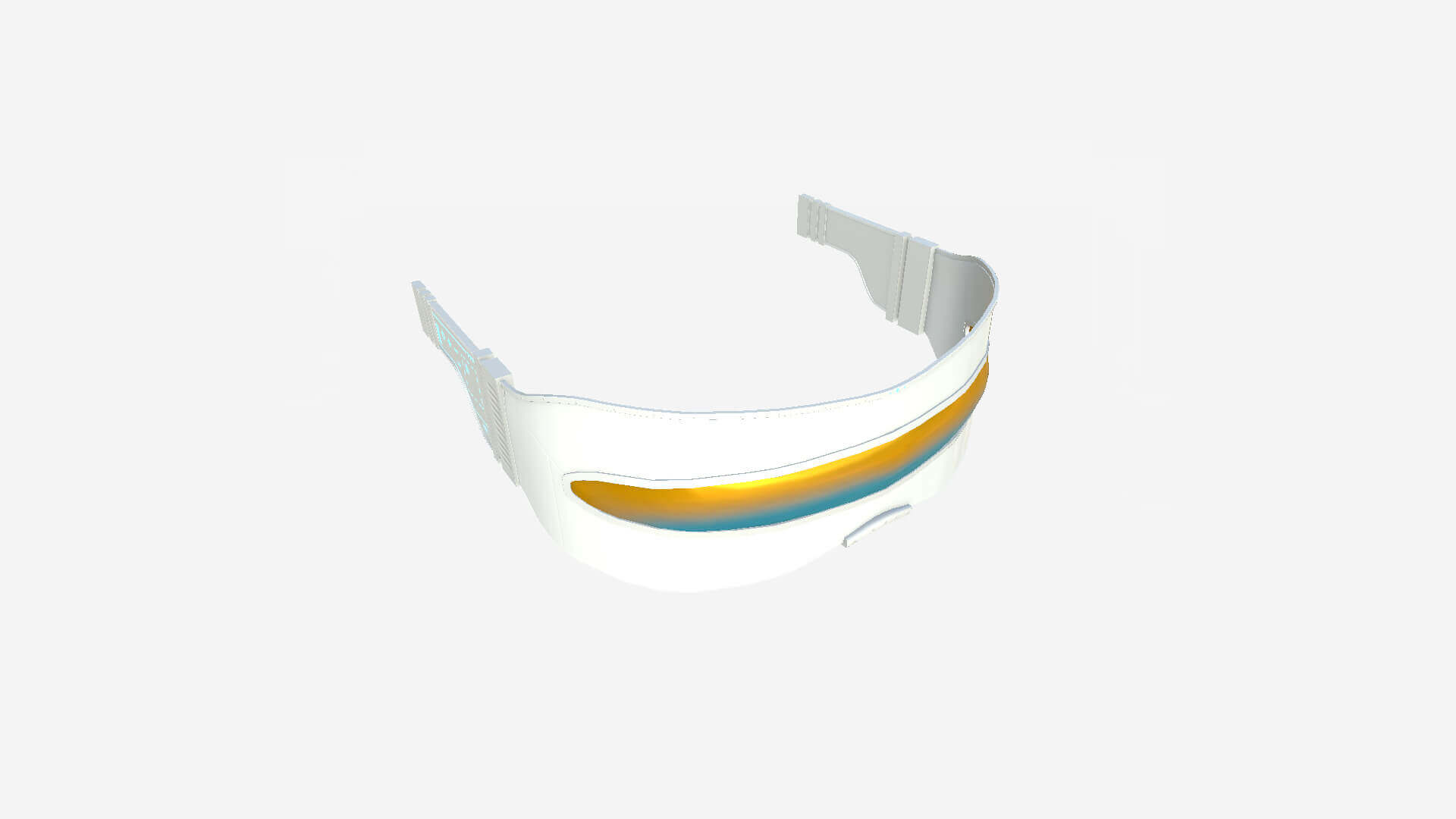Sci-Fi Glasses Visor Model I 08 - White and Blue Gold by gsommer