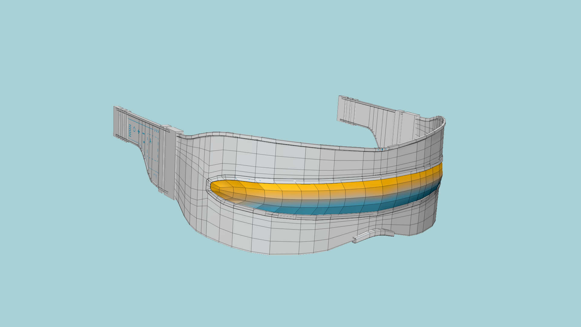 Sci-Fi Glasses Visor Model I 08 - White and Blue Gold by gsommer