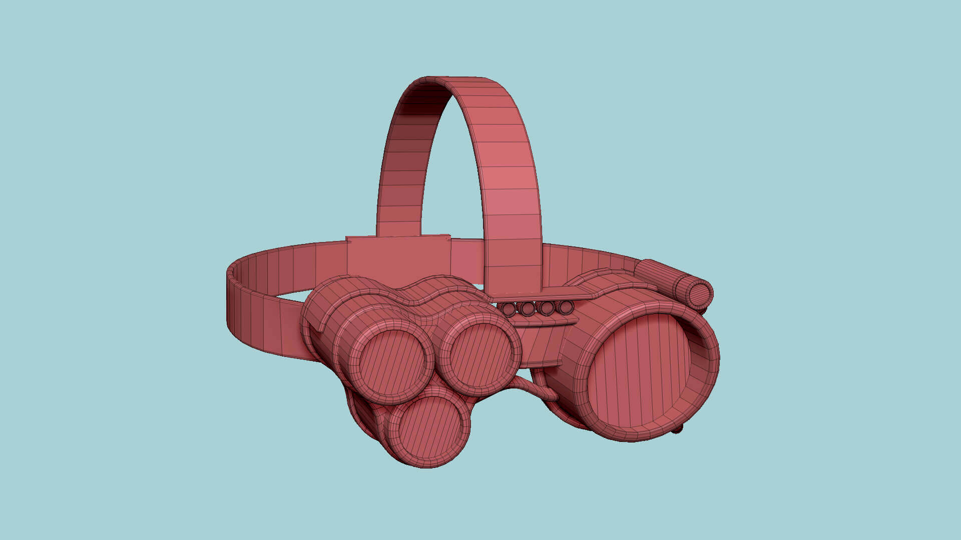 Sci-Fi Glasses Visor Model J 03 - Aluminum and Red by gsommer