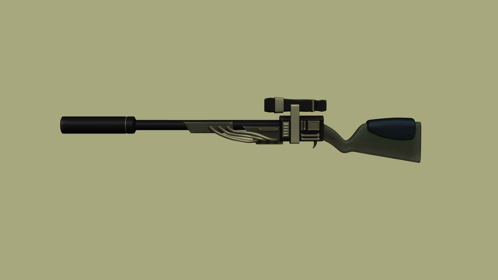 Sci-Fi Gun 03 - Sniper Rifle 3D Model by gsommer