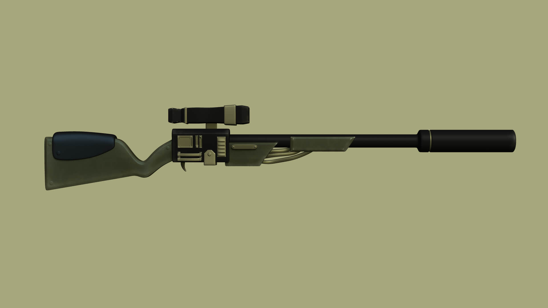 Sci-Fi Gun 03 - Sniper Rifle 3D Model by gsommer