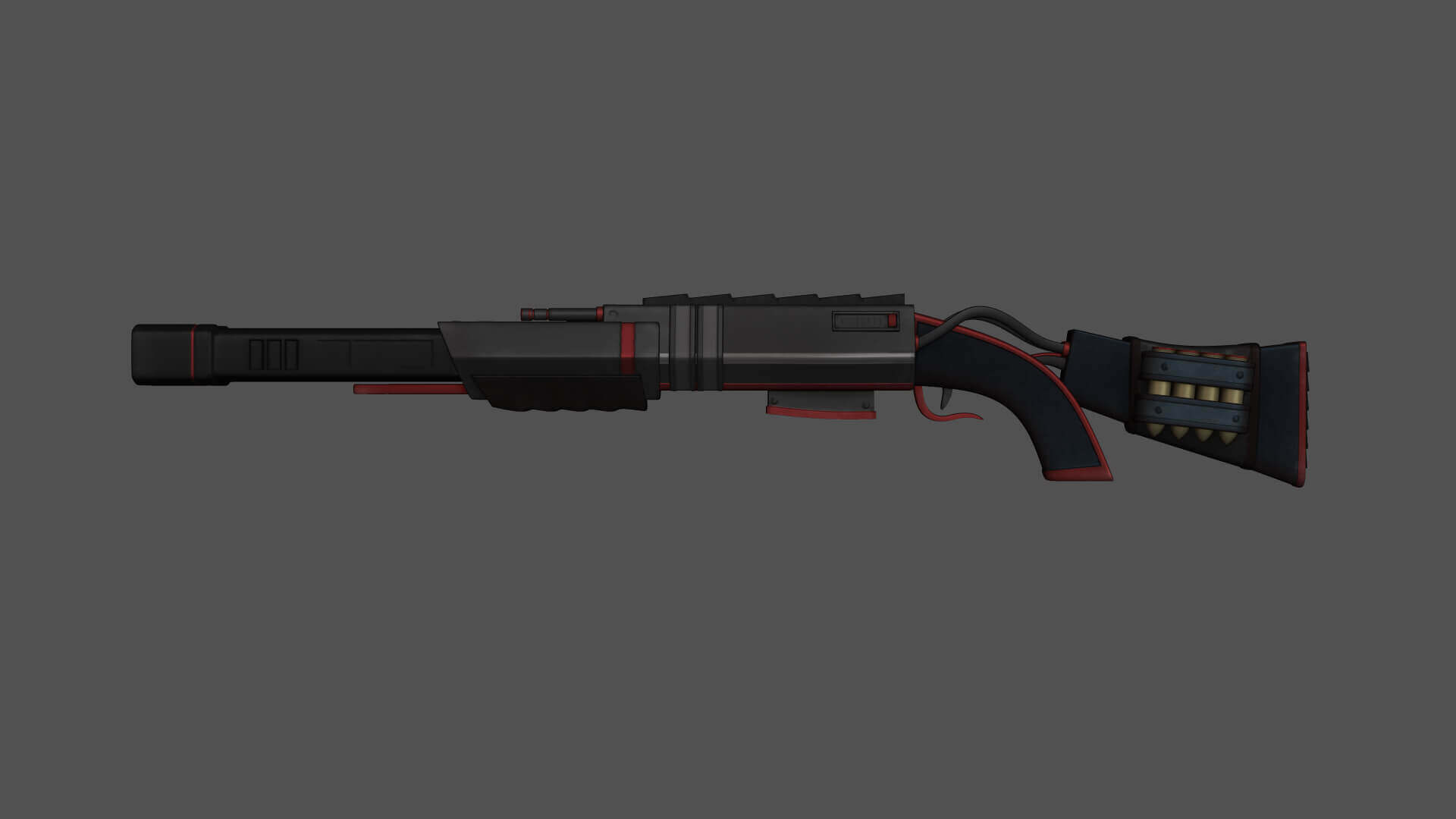 Futuristic Double Barrel Shotgun