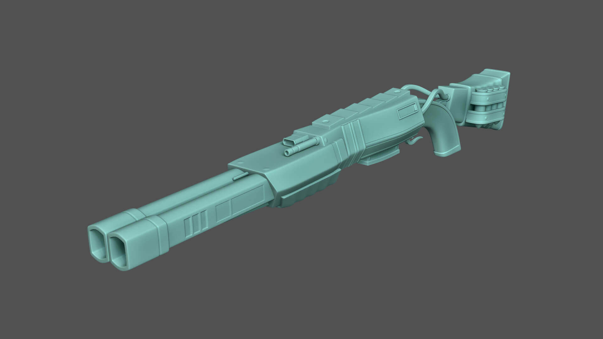 Sci-Fi Gun 05 - Black Shotgun 3D Model by gsommer
