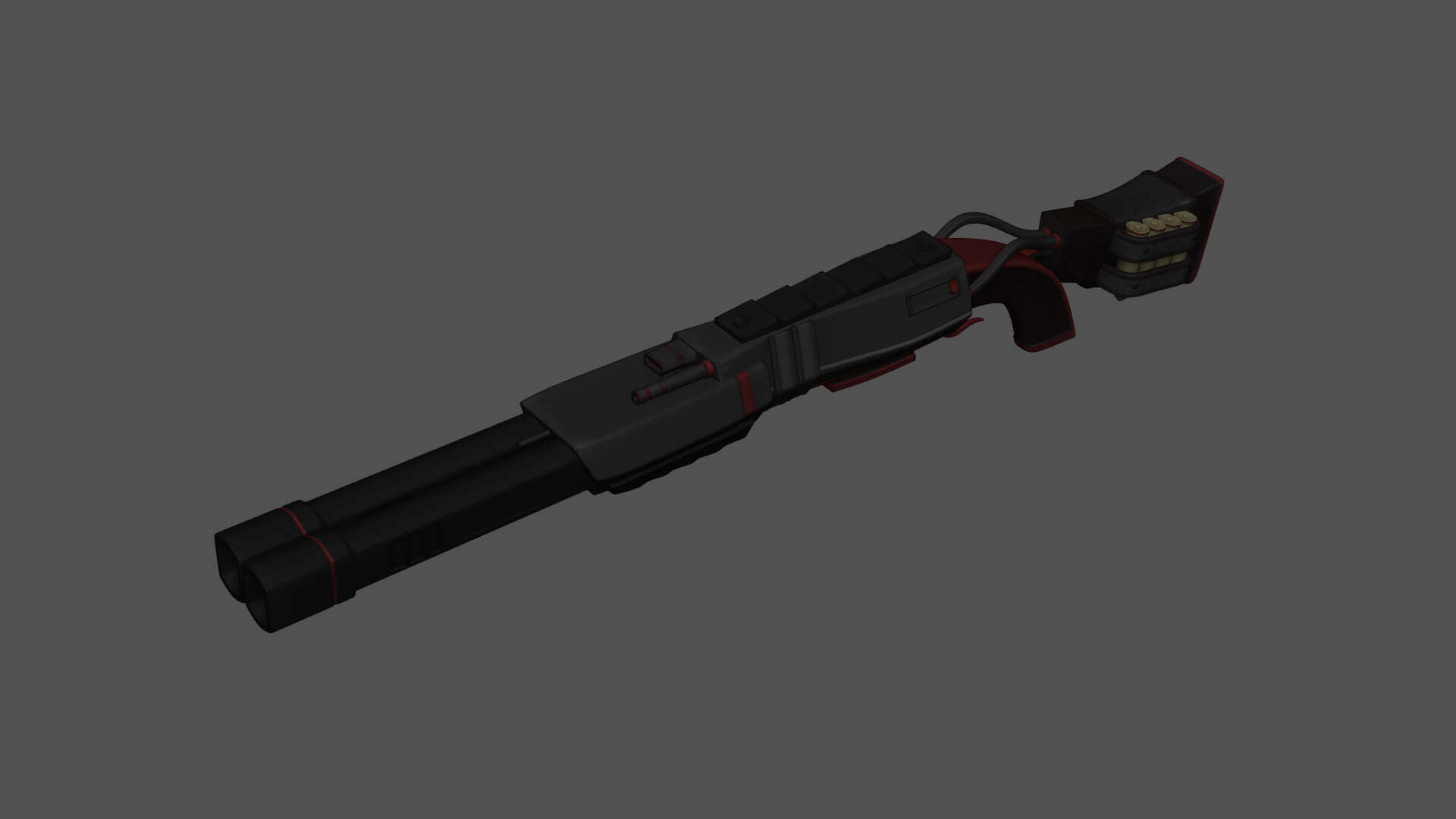 Sci-Fi Gun 05 - Black Shotgun 3D Model by gsommer