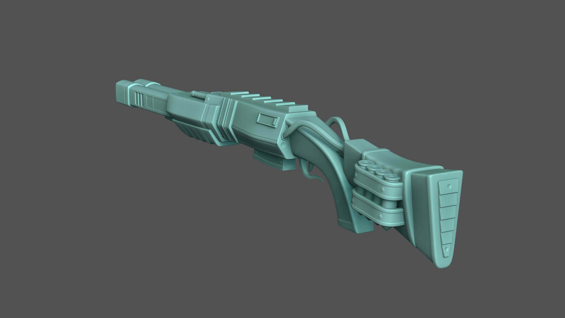 Sci-Fi Gun 05 - Black Shotgun 3D Model by gsommer