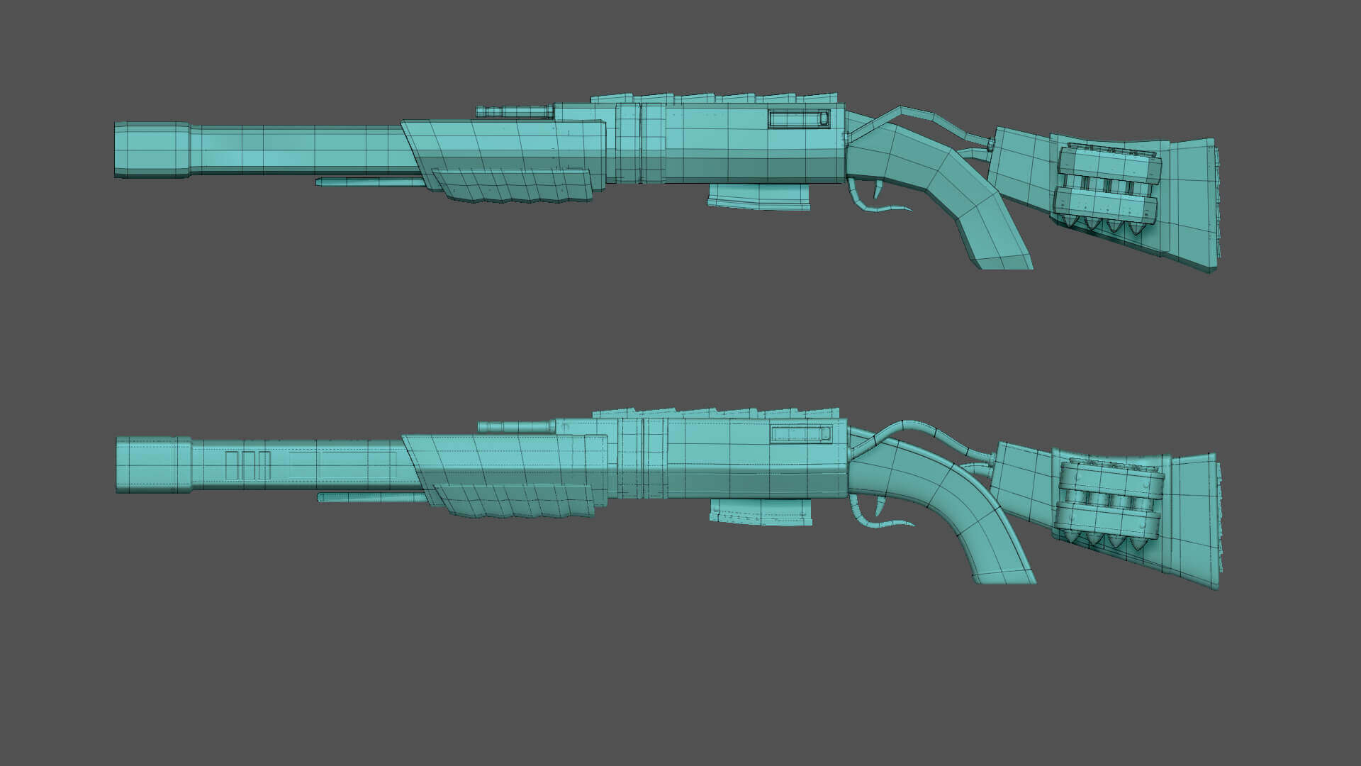 Sci-Fi Gun 05 - Black Shotgun 3D Model by gsommer