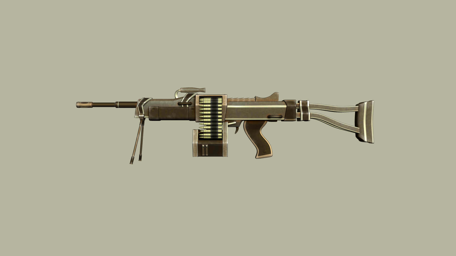 Sci-Fi Gun 06 - Desert Negev 3D Model by gsommer
