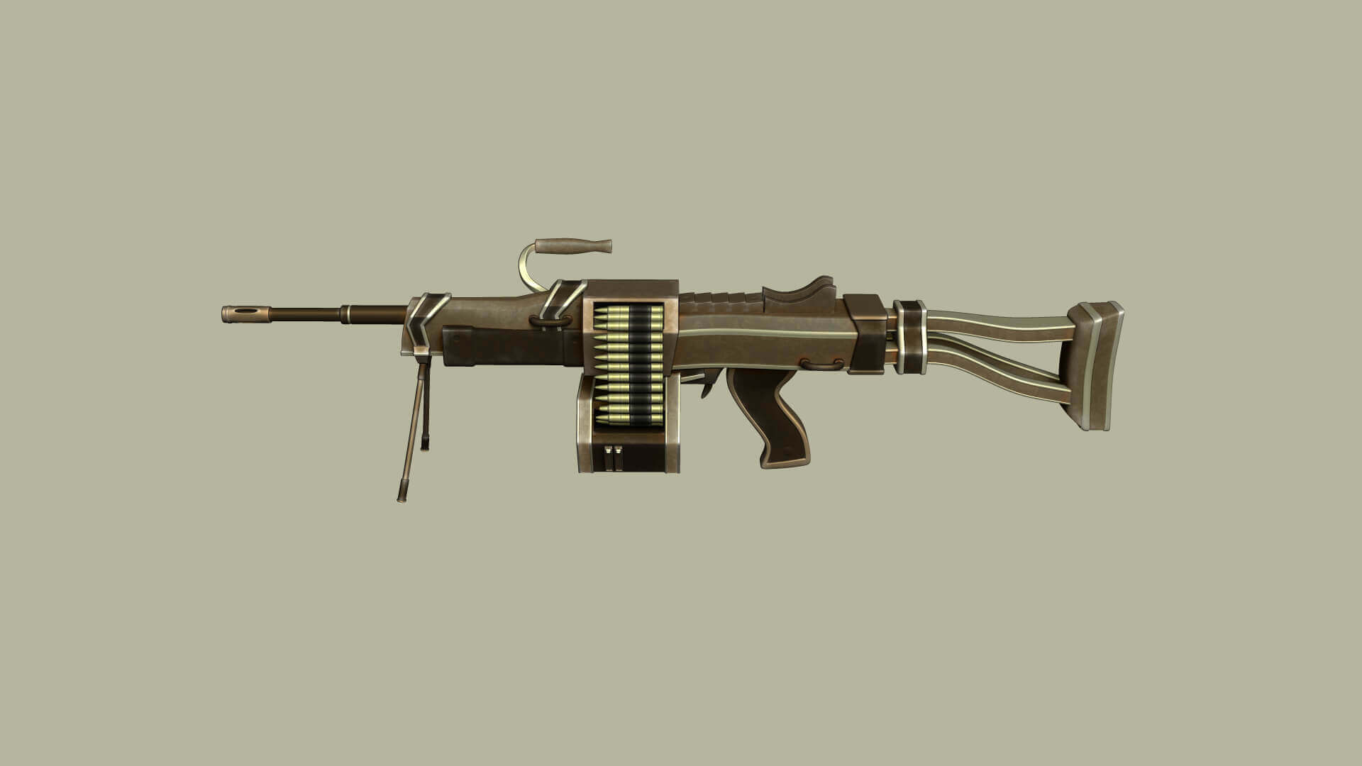 Sci-Fi Gun 06 - Desert Negev 3D Model by gsommer